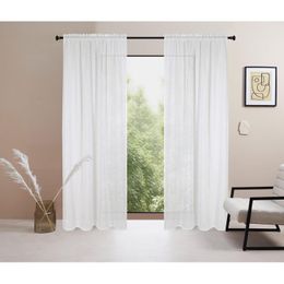 LeGer Home by Lena Gercke Gardine »Marusha« Stangendurchzug 1 Stk. tlg. 1 Schal, Leinenoptik, gewebt, verschiedene Größen offwhite Obermaterial:...