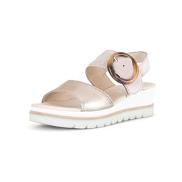 Gabor Keilsandalette »Sandalen Veloursleder« Gold/Rosa 42,5 42,5 Verschluss: Schließe