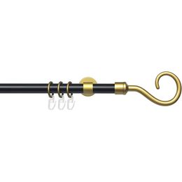 Liedeco Gardinenstange »Apoll« Ø 20 mm 1 läufig-läufig Fixmaß schwarz-gold B/L: 160 cm Ø 20 mm