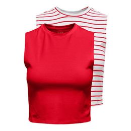 Only Crop-Top »ONLCHOICE S/L 2-PACK TOP BOX JRS« Packung, 2 Stk. tlg. True Red Pack:Bright white/stripes true red S (36) S (36) Doppelpackung Tops...