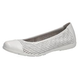 Caprice Ballerina, Slipper, Bequemschuh, Schlupfschuh mit Perforation weiß 40 40 Ballerina in bequemer Form