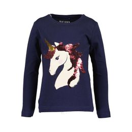 Blue Seven Langarmshirt »Mädchen Langarmshirt« 2 Stk. tlg. 564 - ULTRAMARIN 104 104 Hübsches Mädchen Langarmshirt mit Einhorn Print