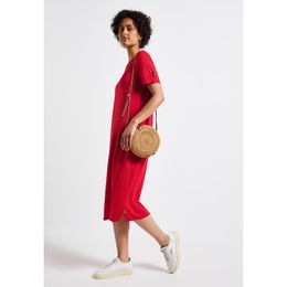 Street One Shirtkleid Ohne Taschen Sommerkleid mit Schlitzdetail glory red 46 - N-Gr N-Gr 46 Midi T-Shirt-Kleid von Street One