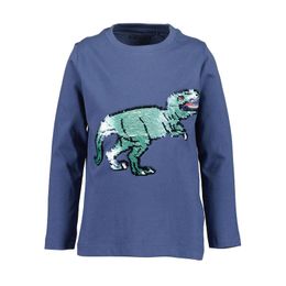Blue Seven Langarmshirt »Jungen Langarmshirt mit Wendepailletten« 1 Stk. tlg. 541 - JEANSBLAU 116 116 Cooles Dino-Langarmshirt für Jungen