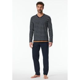 Schiesser Schlafanzug »Casual Nightwear« 2 Stk. tlg., mit Bindekordel 804-nachtblau 50 50 Herren Schlafanzug von Schiesser