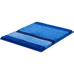 Grund Badematte &raquo;Room&laquo; H&ouml;he 24 mm rutschhemmend beschichtet fu&szlig;bodenheizungsgeeignet besonders dichter Flor, Badematte mit Streifen blau Polyacryl