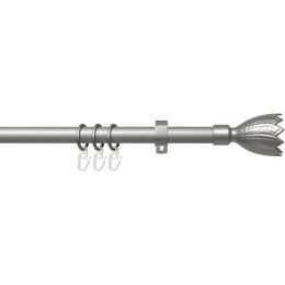 Liedeco Gardinenstange »Lan Flower« Ø 20 mm 1 läufig-läufig Fixmaß 1-läufig im Fixmaß Ø 20 mm silberfarben B/L: 120 cm Ø 20 mm