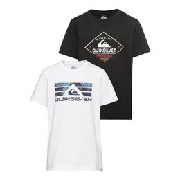 Quiksilver T-Shirt Packung, 2er-Pack, 2 Stk. tlg. Für Kinder weiß+schwarz 10 (134/140) 10 (134/140) Doppelpack T-Shirt von Quiksilver