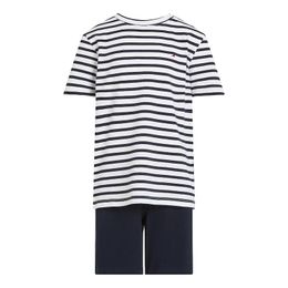 Tommy Hilfiger Underwear Pyjama »S/S JERSEY PJ SET« Set, 2er, 2 Stk. tlg., mit Logostickerei Breton Stripe/Desert Sky 152/158 152/158 Pyjama von...