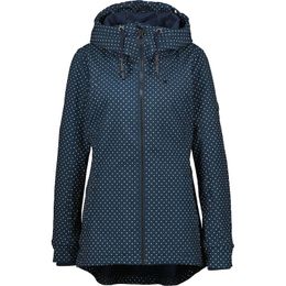 ALIFE & KICKIN Softshelljacke &raquo;Damen LilouAK S&laquo; marine L L Stylische lange Damen&uuml;bergangsjacke LilouAK S von alife and kickin mit s&uuml;&szlig;em Alloverprint