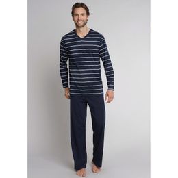 Schiesser Pyjama »selected! premium inspiration« 2 Stk. tlg., mit V-Ausschnitt 803-dunkelblau 54 (XL) 54 (XL) Herren-Schlafanzug von Schiesser