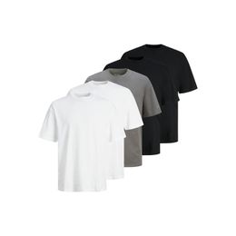 Jack & Jones JACK & JONES Kurzarmshirt »JJHUGO LOOSE TEE SS CREW NECK 5PK MP« Packung, 5 Stk. tlg. White Pack:2x White + 2x Black + 1x Castlerock XL XL T-Shirt...