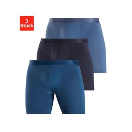 H.I.S. H.I.S Funktionsboxer Packung, 3 Stk. tlg., mit langem Bein in pflegeleichter Microfaser-Qualität blau / hellblau / navy S - 3 Stk. 3 Stk. S Herren...