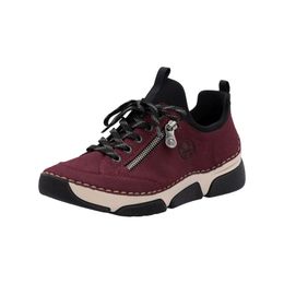 Rieker Sneaker »Sneaker Lederimitat« Schwarz/Bordeaux 41 41 Verschluss: Schnürung