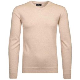 Ragman V-Ausschnitt-Pullover Hellbeige-846 56 56 Baumwolle-Kaschmir-Mix