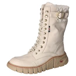 Mustang Shoes Winterboots, Schn&uuml;rboots, Snowboots, Profilsohle mit Innenrei&szlig;verschluss ecru 39 39 Schn&uuml;rboots mit modischer Schafth&ouml;he