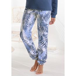 Lascana Sweatpants Loungehose mit Allover-Druck, Loungewear blau gemustert 36/38 - N-Gr N-Gr 36/38 Sweatpants mit seitlichen Taschen