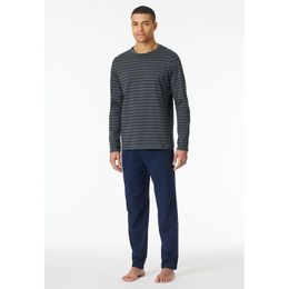 Schiesser Schlafanzug »Casual Essentials« 2 Stk. tlg., mit Streifen 203-anthrazit 58 58 Herren-Schlafanzug von Schiesser