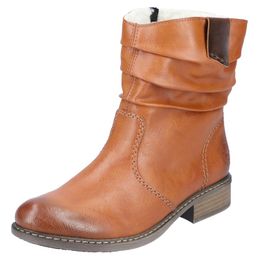 Rieker Winterboots, Winterstiefelette, Blockabsatz, Warmfutter, geraffter slouchy Schaft cognac 40 (6,5) 40 (6,5) Mit modischen Raffungen