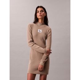 Calvin Klein Jeans Strickkleid »LS T NECK MINI DRESS« Ohne Tasche Mit Rundhalsausschnitt, figurbetont Pueblo Sand XS (36) - N-Gr N-Gr XS (36) Kleid...