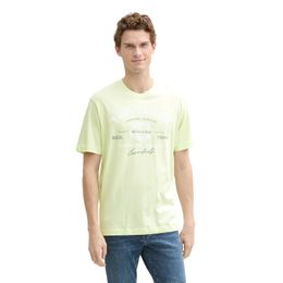 Tom Tailor T-Shirt mit großem Logofrontprint lime cream green S S Rundhalsshirt von Tom Tailor