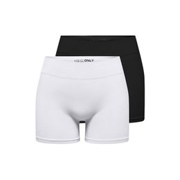Only Hotpants »ONLVICKY S-LESS MINI SHORTS 2-PACK« Black Pack:BLACK + WHITE S - N-Gr N-Gr S 2-er Packung Hotpants von Only