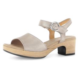Gabor Sandalette &raquo;KRETA&laquo;, Blockabsatz, Sommerschuh, Riemchensandale mit Glitterdruck, Weite G beige metallic 38 38 Sandalette mit Klettverschluss...