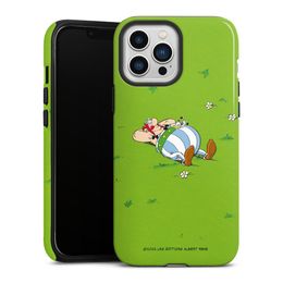 DeinDesign iPhone 13 Pro Max Handy Panzer Handyh&uuml;lle robuste Outdoor H&uuml;lle Schutzh&uuml;lle gl&auml;nzend Asterix Official Licensed Product Obelix Tough Case