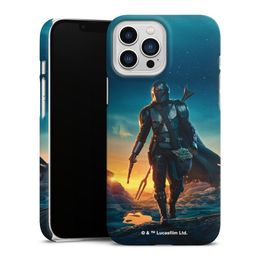 DeinDesign iPhone 13 Pro Max Handy Premium Case Smartphone Handyh&uuml;lle Schutzh&uuml;lle matt Star Wars The Mandalorian Sunset Premium Case