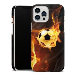 DeinDesign iPhone 13 Pro Max Handy Premium Case Smartphone Handyh&uuml;lle Schutzh&uuml;lle matt Soccer Ball Fire Premium Case