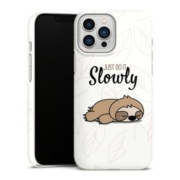 DeinDesign iPhone 13 Pro Max Handy Premium Case Smartphone Handyh&uuml;lle Schutzh&uuml;lle matt Animals Sloth Lazy Sunday Premium Case