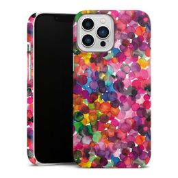 DeinDesign iPhone 13 Pro Max Handy Premium Case Smartphone Handyh&uuml;lle Schutzh&uuml;lle matt Water Colour Colourful Points Premium Case