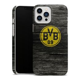 DeinDesign iPhone 13 Pro Max Handy Premium Case Smartphone Handyh&uuml;lle Schutzh&uuml;lle matt Wooden Look Bvb Borussia Dortmund Premium Case