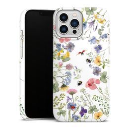 DeinDesign iPhone 13 Pro Max Handy Premium Case Smartphone Handyh&uuml;lle Schutzh&uuml;lle matt Flowers Bee Muster Premium Case