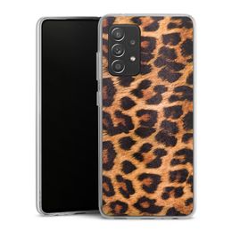 DeinDesign Galaxy A52s 5G Handy Silikon Hülle Case transparent Handyhülle Animal Print Fur Leopard Silikon Case