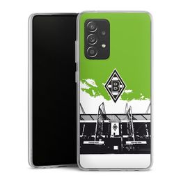 DeinDesign Galaxy A52s 5G Handy Silikon H&uuml;lle Case transparent Handyh&uuml;lle Borussia M&ouml;nchengladbach Merchandise Stadium Silikon Case