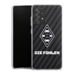 DeinDesign Galaxy A52s 5G Handy Silikon H&uuml;lle Case transparent Handyh&uuml;lle Gladbach Carbon Borussia M&ouml;nchengladbach Silikon Case