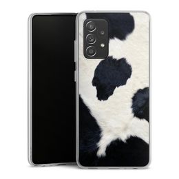 DeinDesign Galaxy A52s 5G Handy Silikon H&uuml;lle Case transparent Handyh&uuml;lle Animal Print Cow Skin Animal Look Silikon Case