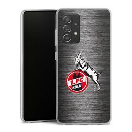 DeinDesign Galaxy A52s 5G Handy Silikon H&uuml;lle Case transparent Handyh&uuml;lle Official Licensed Product 1. Fc K&ouml;ln Metallic Look Silikon Case