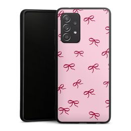 DeinDesign Galaxy A52 Handy Premium Silikon H&uuml;lle Handyh&uuml;lle schwarz Case Pattern Bow Schleifen Silikon Premium Case