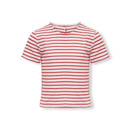 KIDS Only Kurzarmshirt »KOGNELLA STRIPED S/S O-NECK TOP JRS« Cloud Dancer Stripes:Horizontal Equestian Red 122/128 122/128 Modisches Kurzarmshirt...