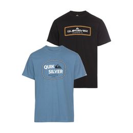 Quiksilver T-Shirt »JUST FRAMED LOCKUP SHORT SLEEVE PACK YM« 2 Stk. tlg. Doppelpack T-Shirt mit Print, 2 Stk blau + schwarz XL XL T-Shirt...