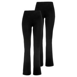 Flashlights Leggings mit leicht ausgestelltem Bein schwarz, schwarz 36/38 (S) - D-Gr D-Gr 36/38 (S) Basic Leggings im 2er-Pack