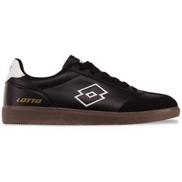 Lotto Herren Lotto Sneaker - mit Zehenkappe aus tierfreiem Velours schwarz-wei&szlig; 37