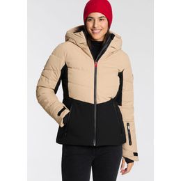 Icepeak Skijacke »EVELETH« 1 Stk. tlg. mit Kapuze mit Reißverschluss BEIGE 44 44 PFC-freie Imprägnierung und pflegeleichtes Material für einfache...