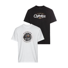 Quiksilver T-Shirt »FLYING DISC UNDERTO SHORT SLEEVE PACK YM« 2 Stk. tlg. Doppelpack T-Shirt mit Print weiß + schwa L L T-Shirt Doppelpack von...