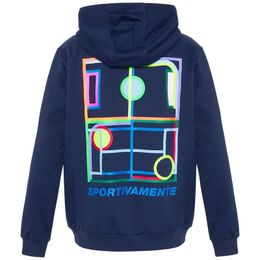 Lotto Kapuzensweatshirt - mit plakativem Rückenprint PEACOAT XL (56/58) XL (56/58) Lotto Herren Hoodie mit coolem Tennisplatzprint