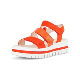 Gabor Keilsandalette »Sandalen Veloursleder/Textil« Orange Multi 38 38 Verschluss: Klettverschluss