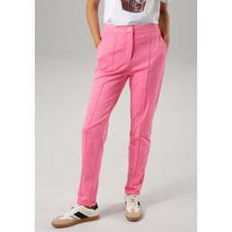 Aniston Casual Damen Aniston CASUAL Jerseyhose mit Biesen verziert pink 48, N-Gr