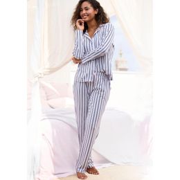 s.Oliver Pyjama Set, 2 Stk. tlg., im klassischen Stil schwarz - weiß - gestreift 32/34 32/34 Langer Pyjama im klassischem Design
